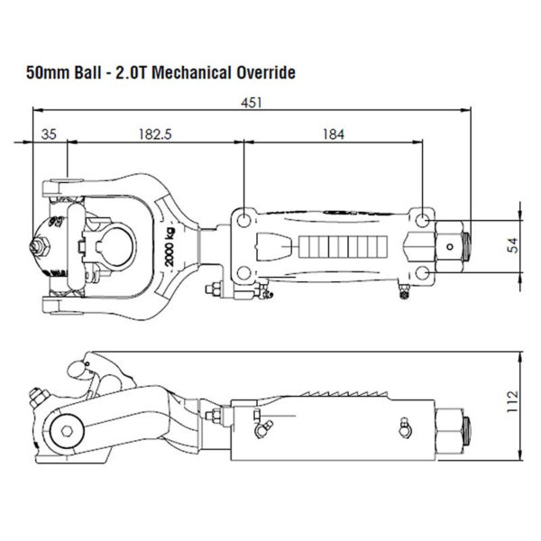 AL-KO New Off Road Ball Coupling 2000Kg Override - The Trailer Shop