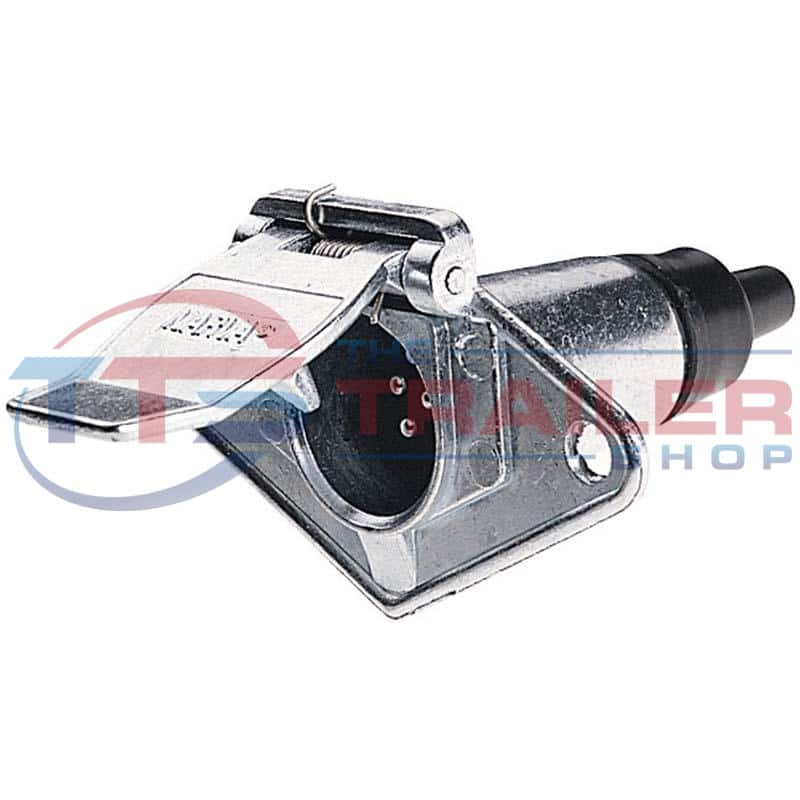 Narva 7 Pin Small Round Metal Socket - The Trailer Shop