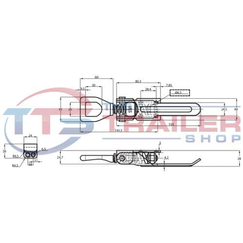 Tray Body Over Centre Fastener & Hook - The Trailer Shop