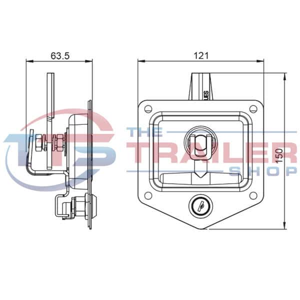 Drop T Lock Straight Tongue - The Trailer Shop