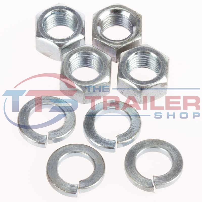 Backing Plate Nut & Washer Set 3/8" 4pk - The Trailer Shop