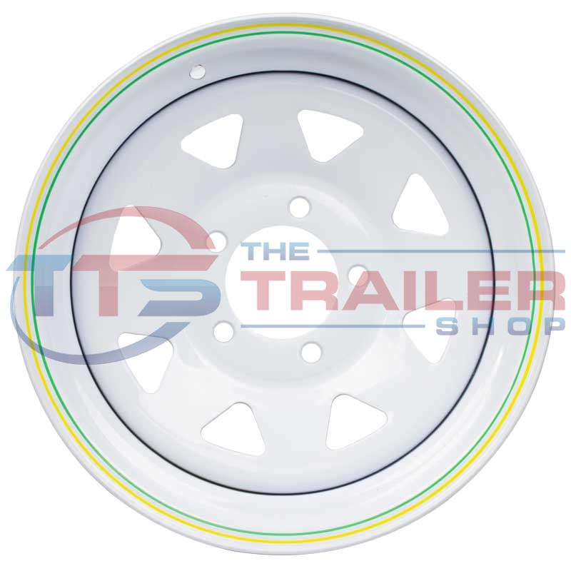 White Spoke Rim 14x6" 5x114.3 Zero Off-Set Gecko - The Trailer Shop