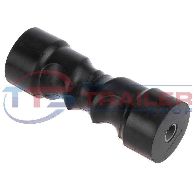 Self Centering Roller 8" Black Rubber 17mm Bore - The Trailer Shop