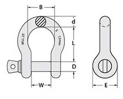 Bow Shackle 10mm WLL 1000Kg - The Trailer Shop