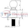 50mm Towball 3.5t - 7/8" Shank - 50mm High Rise - The Trailer Shop