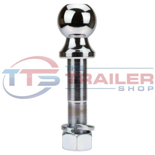 50mm Towball 3.5t - 1" x 114mm Shank Chrome - The Trailer Shop