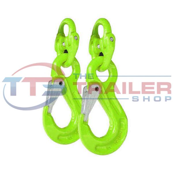 Vehicle Chain Safety Hook Set G100 6mm 2800Kg Green - The Trailer Shop