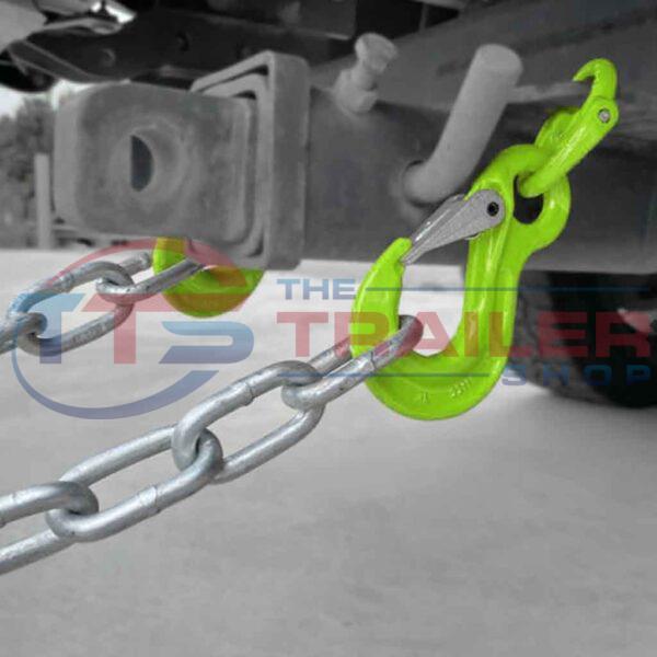 Vehicle Chain Safety Hook Set G100 6mm 2800Kg Green - The Trailer Shop