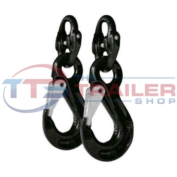 Vehicle Chain Safety Hook Set 8mm 4000Kg Black - The Trailer Shop