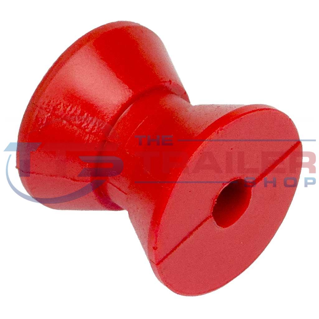 Bow Roller 2" Soft Red Poly Roller 12mm Bore - The Trailer Shop