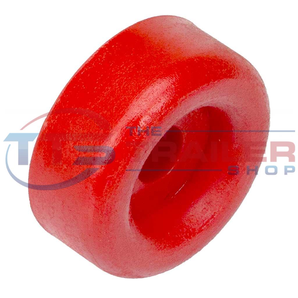 Front End Cap Roller 3" Soft Red Poly Roller 17mm Bore - The Trailer Shop