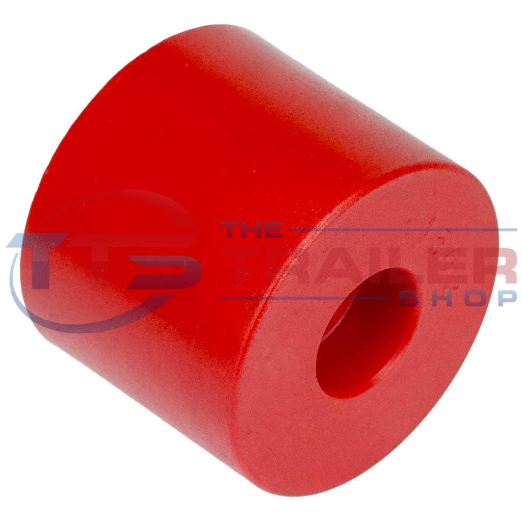 Round Roller 2 1/2" Soft Red Poly Roller 17mm Bore - The Trailer Shop