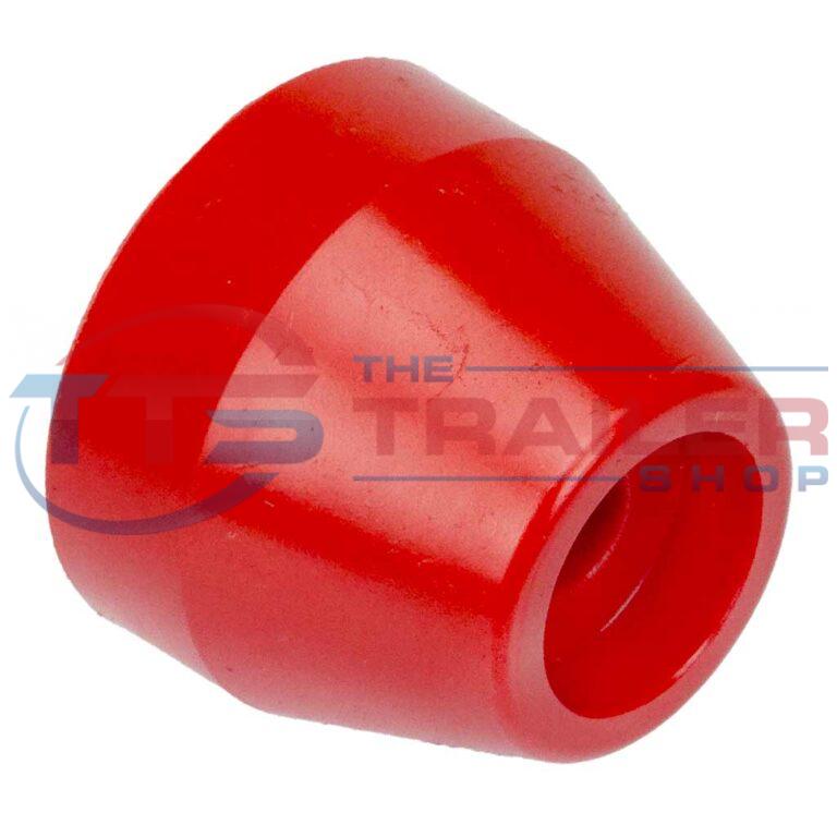 Tapered Roller Cap 2 1/2" Soft Red Poly Roller 17mm Bore - The Trailer Shop