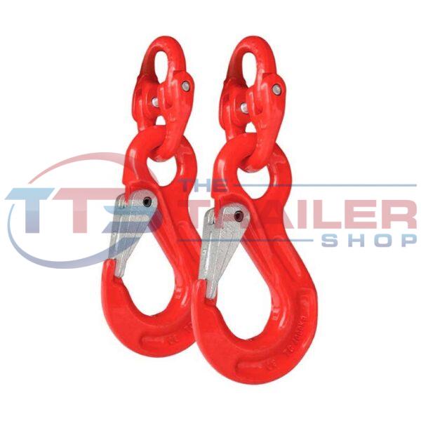 Vehicle Chain Safety Hook Set G100 8mm 5000Kg Red - The Trailer Shop